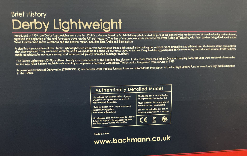 DERBY LIGHTWEIGHT TWO CAR DMU BR GREEN with SPEED WHISKERS DCC Ready ...