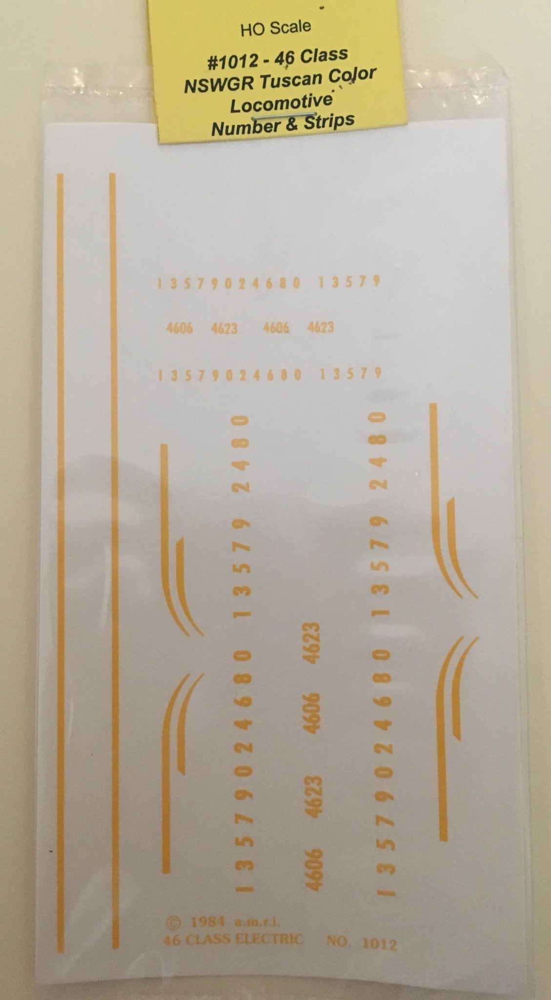 46 class LOCOMOTIVES 46 class yellow lining & numbers for Indian Red b ...