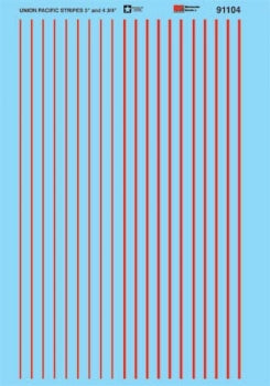 MICROSCALE; N scale 71105 Striping 3" and 4.3/4" Widths in Red. N Scal ...